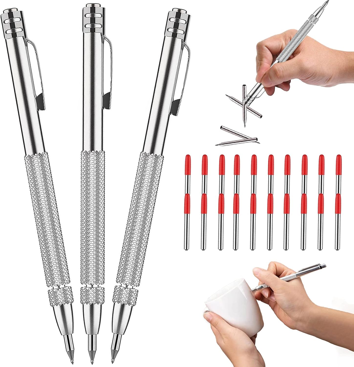 Amazon.com: PSMYP 3 Pcs Tungsten Carbide Scriber, With 20 Replacement ...