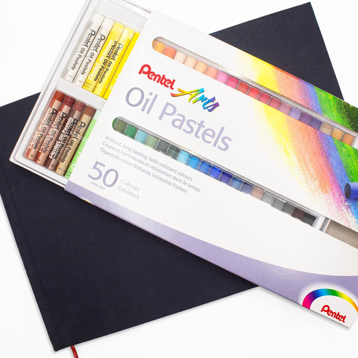 Pentel PHN-50 Oil Pastels + Handmade Indigo Sketchbook - Hardback ...