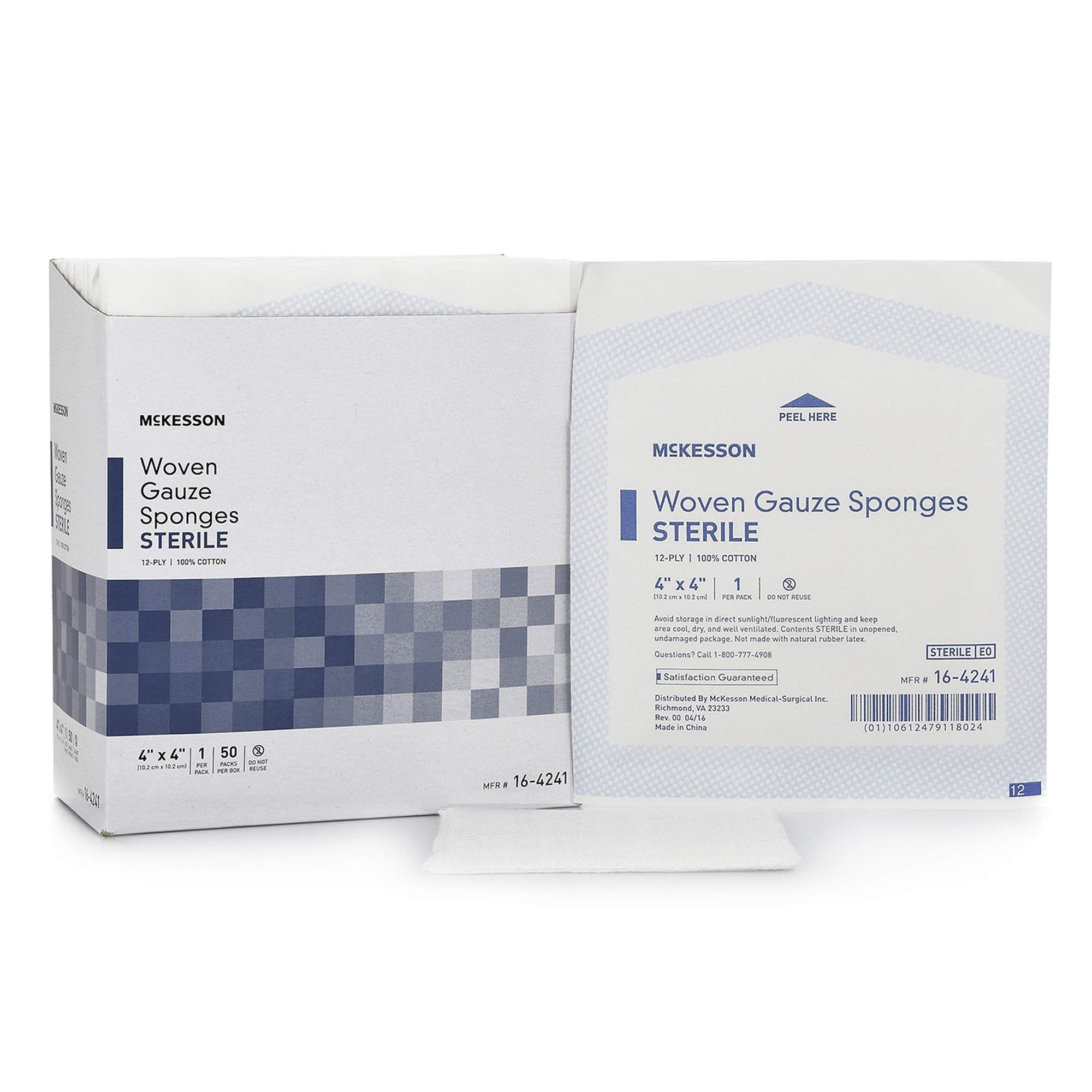 Snapklik.com : McKesson Woven Gauze Sponges, Sterile, 12-Ply, 100% Cotton