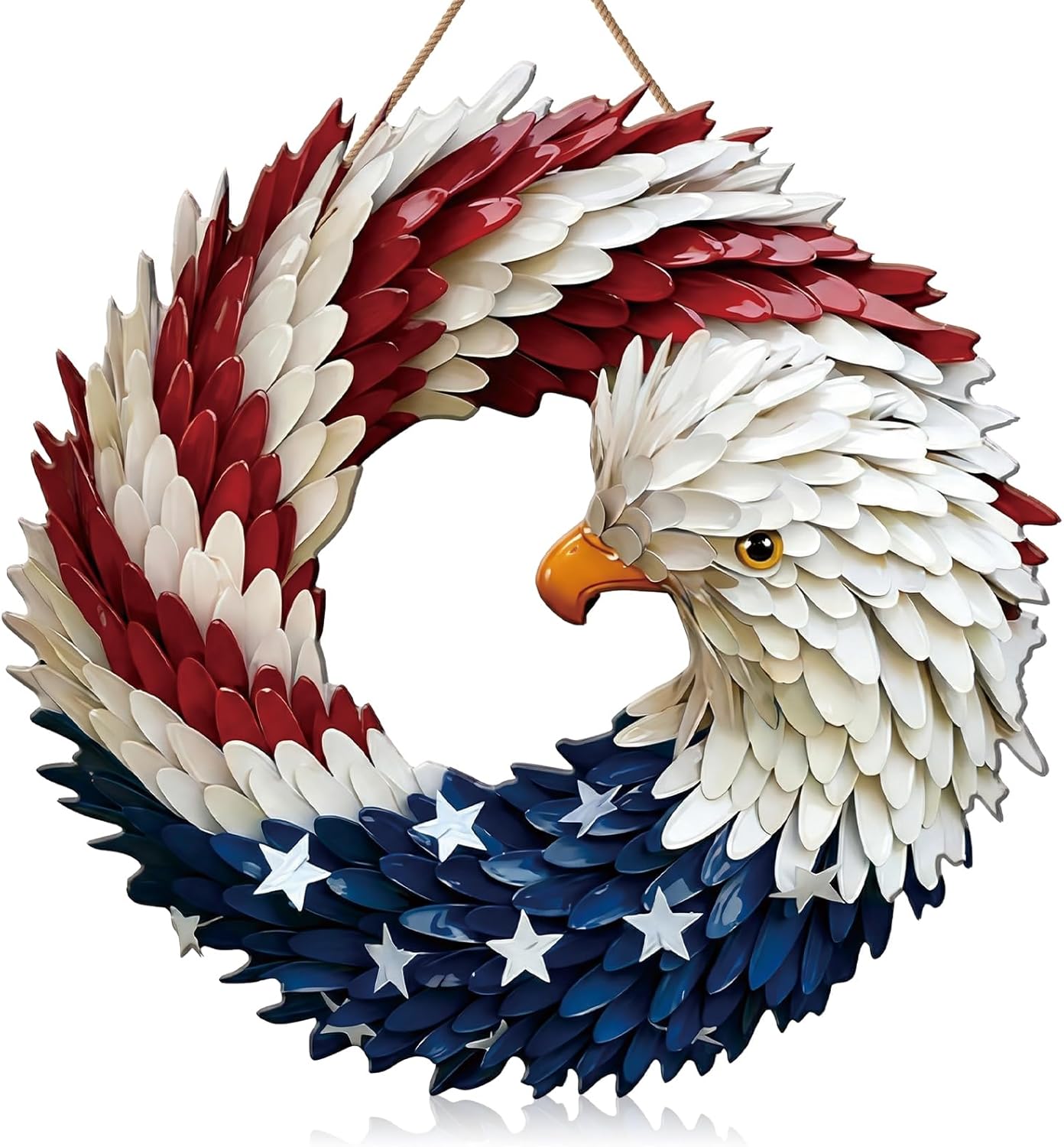 Amazon.com: Marsui Metal Eagle Wreath for Front Door 4th of July ...
