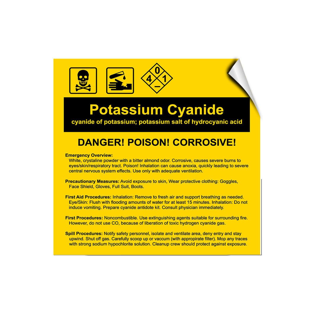 Potassium Cyanide Label Truck Containing Lethal Chemicals Still