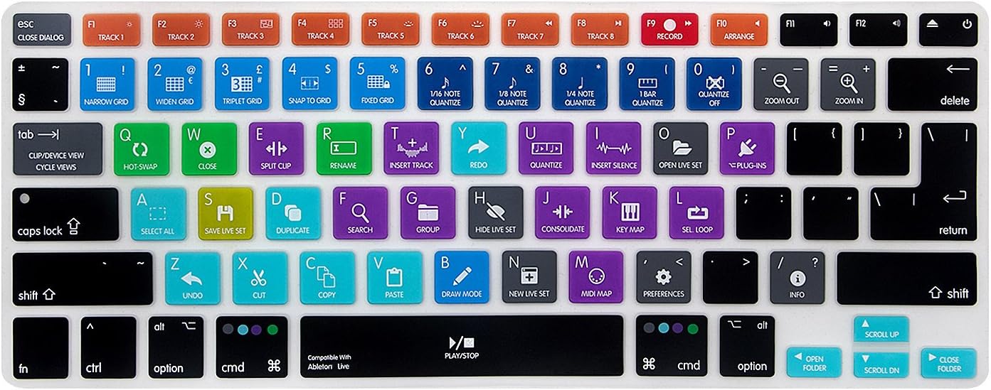 Amazon.com: HRH Ableton Live Shortcuts Hotkey Silicone Keyboard Cover ...