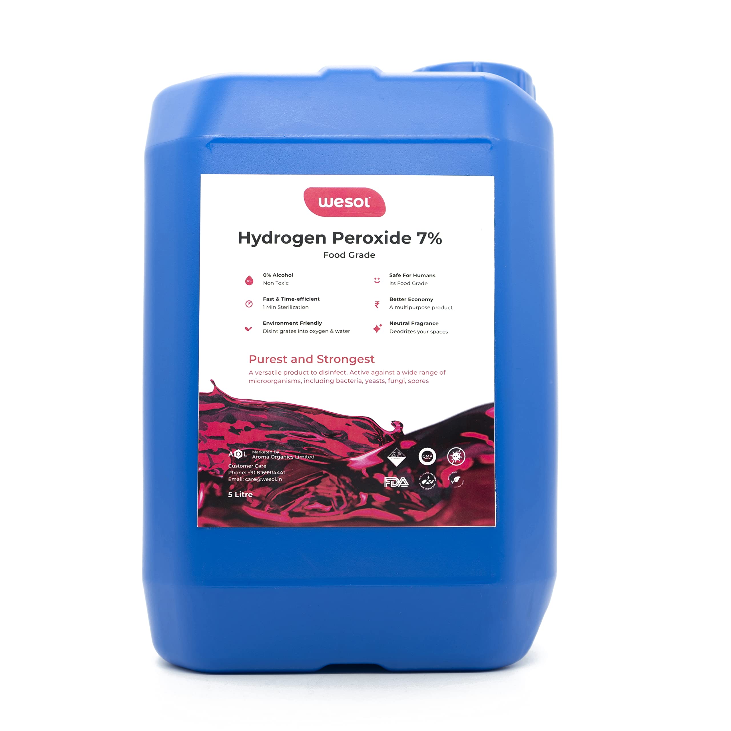 Buy Wesol Hydrogen Peroxide 7.6% w/w (Food Grade) Floor Cleaner ...