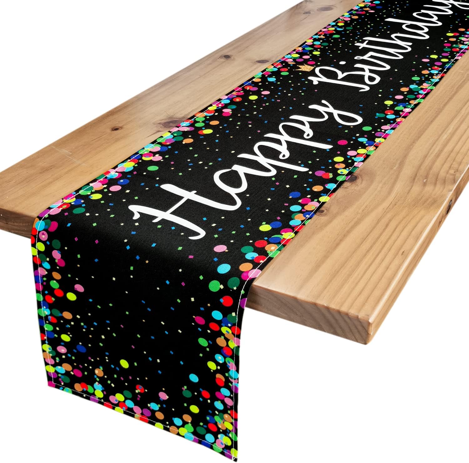 Amazon.com: Happy Birthday Table Runner Black and Gold Pattern Table ...