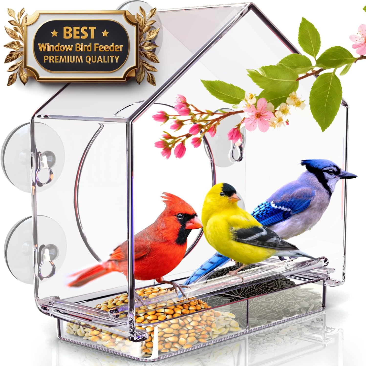Amazon.com : Aspects (ASP155) Window Cafe Bird Feeder, Hopper Style ...