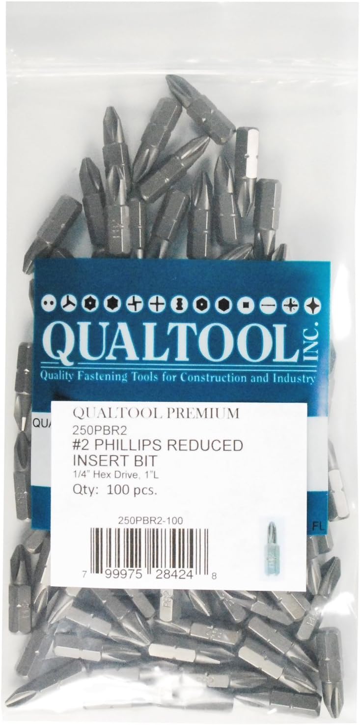 Amazon | Qualtool Premium 250PBR2-100 Size 2 Phillips Reduced Diameter ...