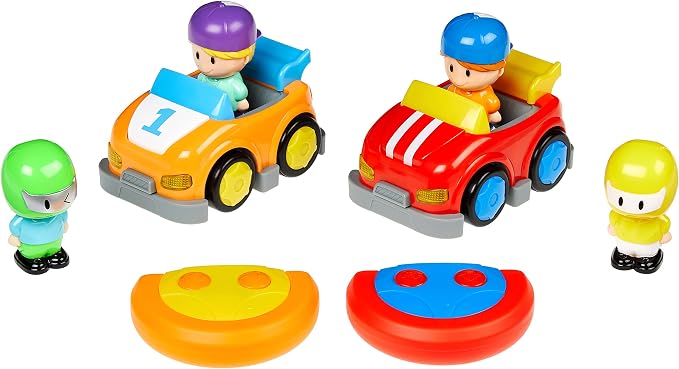 Amazon.com: Amazon Basics Cartoon Race Car Toys, 2 Pack, Red/Yellow ...