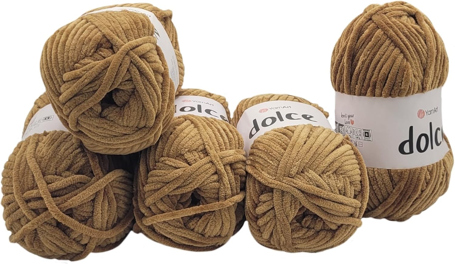5 x 100 g YarnArt Dolce Knitting Wool, Baby Wool, Plain, 500 g Wool ...