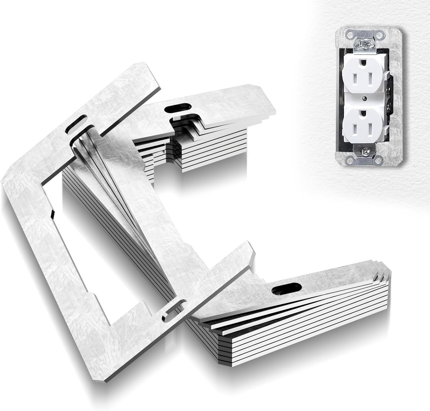 10 Pcs Wall Plate Spacers, Flush Fit Device Level Plate for Wall ...