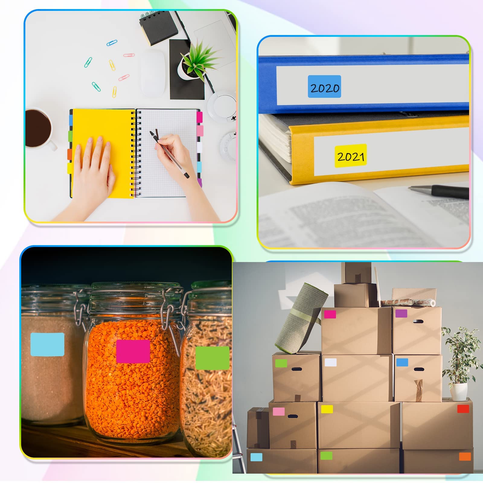 Snapklik.com : 2800 Pieces 10 Color Color Coding Labels Rectangle ...