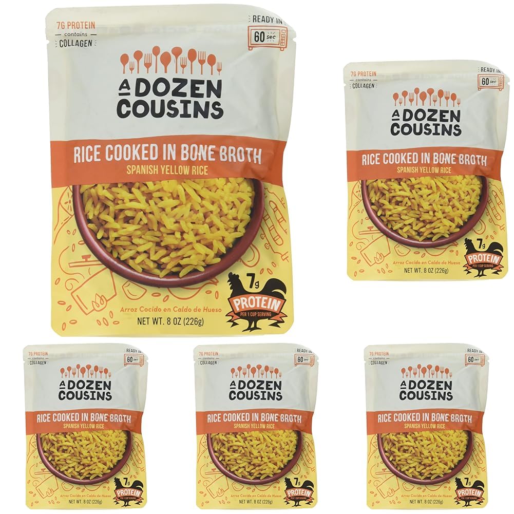 Amazon.com : A Dozen Cousins Bone Broth Spanish Yellow Rice, 8 OZ (Pack ...