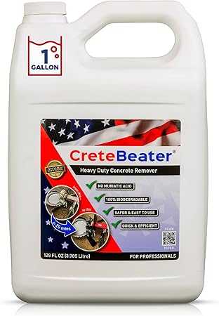 Concrete Dissolver CreteBeater Heavy-Duty - 1 Gallon Bottle, 100% ...