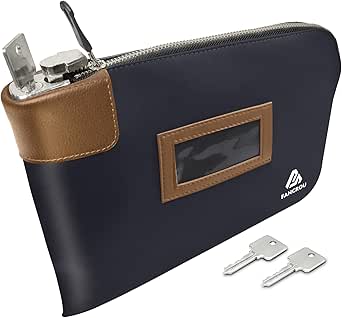 Amazon.com: Waterproof Cash Bag with lock and 2 Keys, Money bag with ...