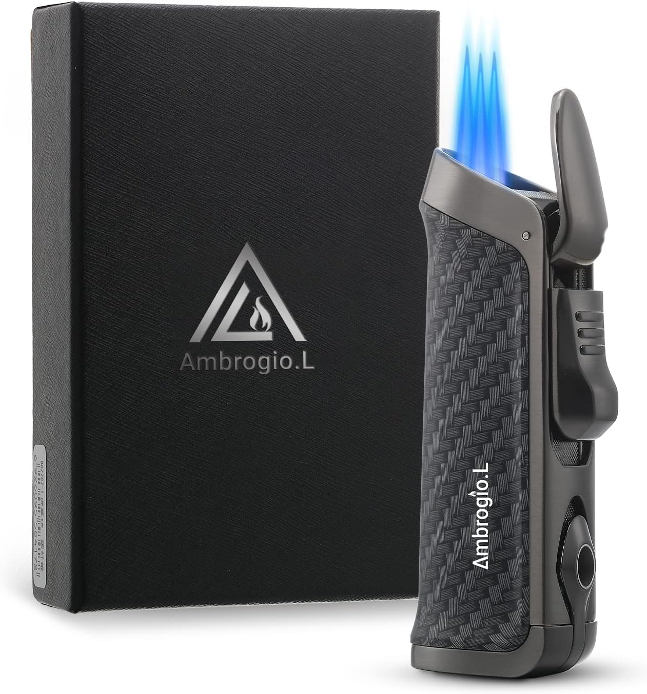 Amazon.com: Ambrogio.L Triple Cigar Jet Torch Lighter,with Built-in ...