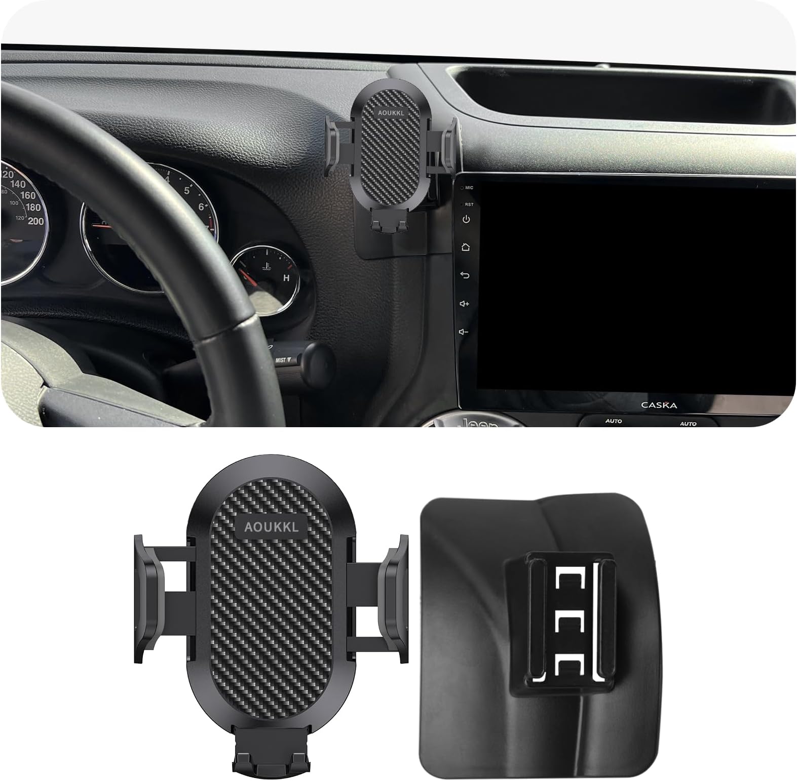 Amazon.com: AOUKKL Car Phone Holder Fits for Jeep Wrangler JK JKU 2012 ...