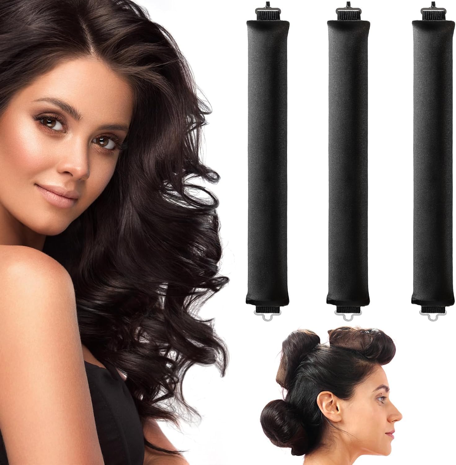 Heatless Hair Curler, Flexi Rods with Hook, Heatless Curling Rod for ...