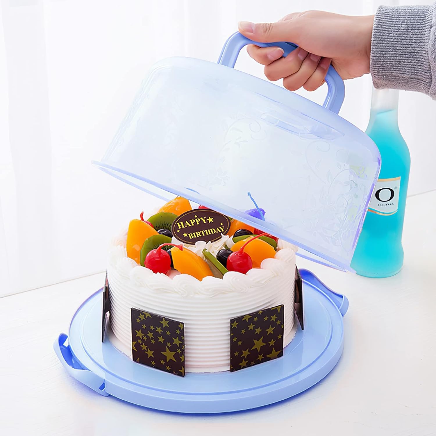Amazon.com: ALLOMN Cake Carrier Stand, Round Holder Storage with Lid ...