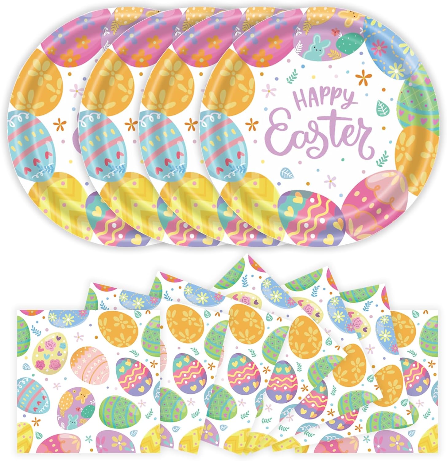 Amazon.com: 40 Pack Easter Paper Plates and Napkins Party Supplies ...