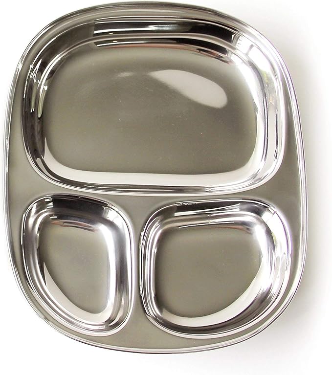Amazon.com: Ecolunchbox Stainless Steel Divided Dinner Tray Small (1 ...