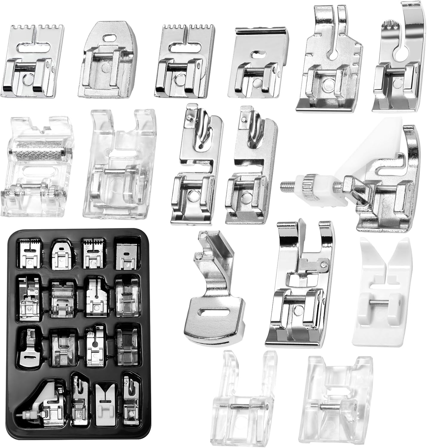 Amazon.com: 16 Pieces Sewing Machine Presser Foot Set fits for Most Low ...