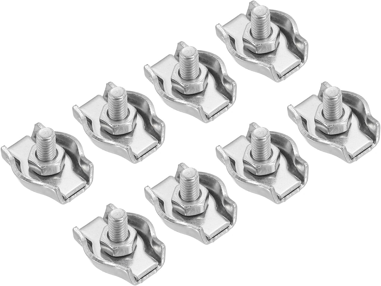 PATIKIL 5/64" / 2mm Simplex Bolt Wire Rope Clip, 8Pcs M3 304 Stainless ...