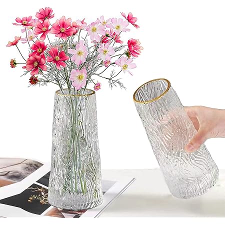 Amazon.de: Flower Vase Zylinder Glasvase Tulpenvase, Kristall ...