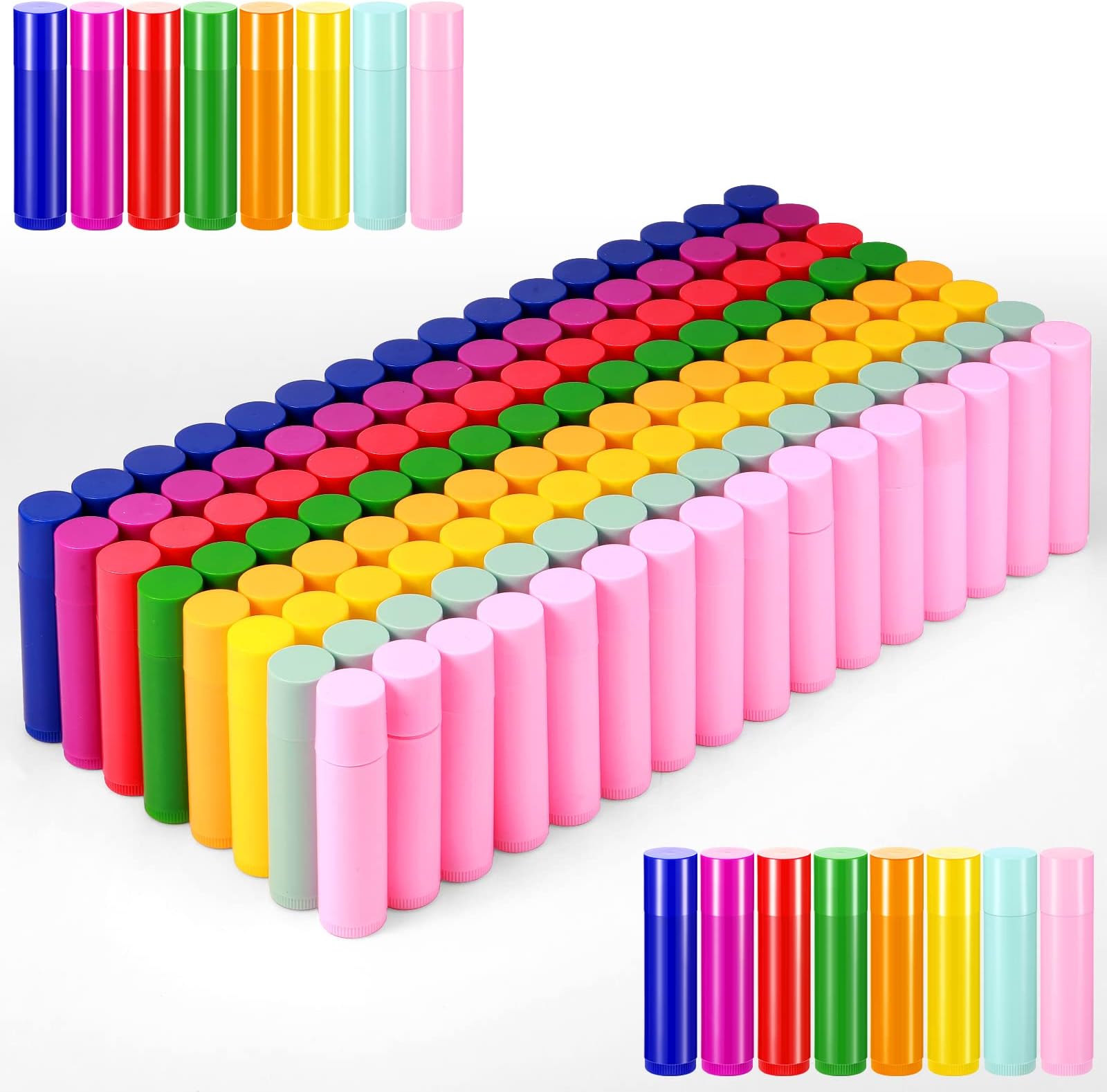 Amazon.com : 50 Clear Lip Balm Containers Round Tubes, BPA Free, Made ...