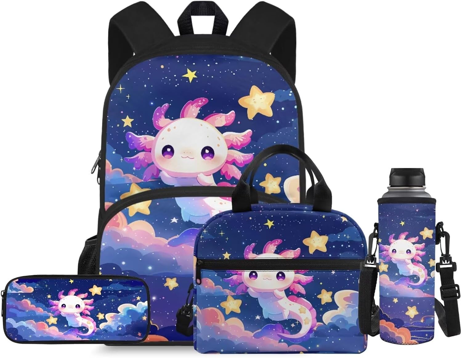 Amazon.com: ELEDIZI Galaxy Axolotl Backpack for Girls Kids Backpack ...