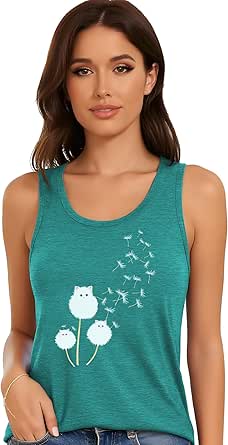 Flower Tank Top for Women Floral Tank Shirt Vintage Muscle Tank ...