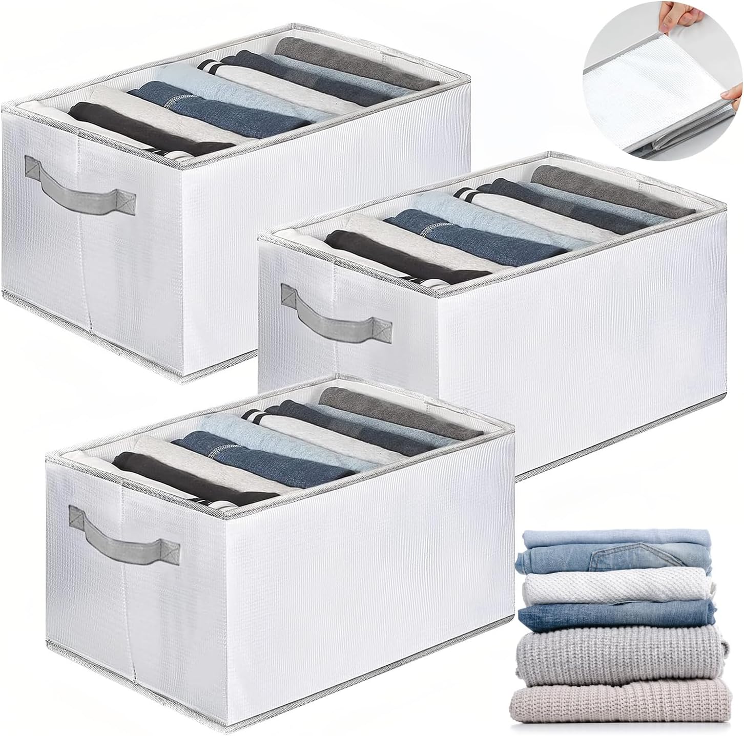 AI-PIKA 3PCS Organizador de Cajon,Wardrobe Clothes Organizercon ...