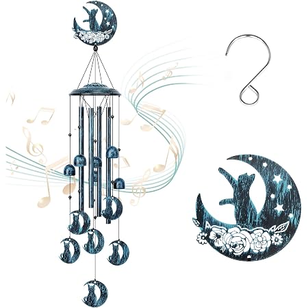 Amazon.com : LESES Wind Chimes, Cat Memorial Wind Chime for Outside Cat ...