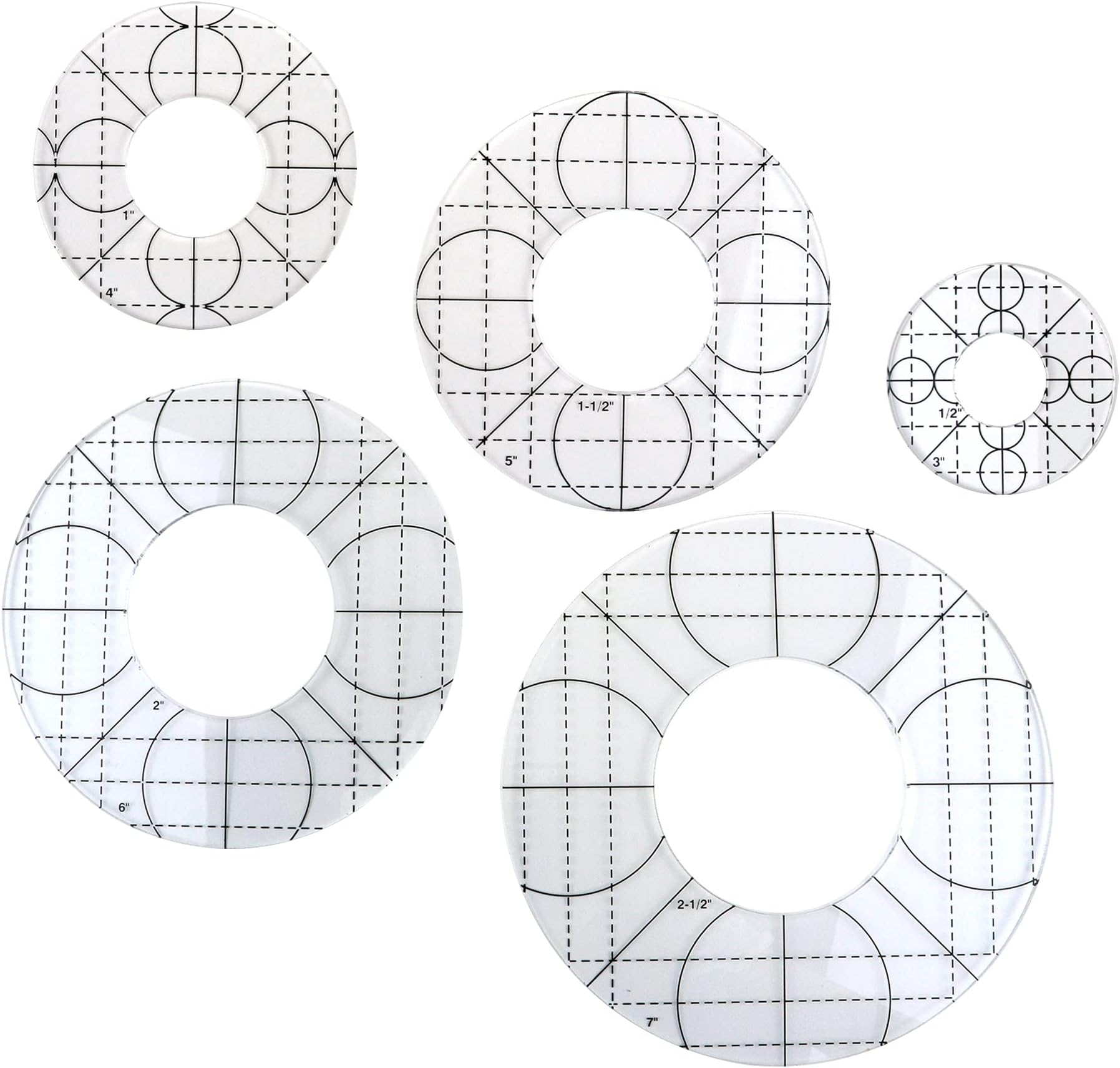 Amazon.com : Quilter's Rule Nested Circles Template SET of 11 Nested ...