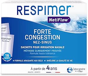 RESPIMER NetiFlow - 16 Sachets de Sel Nasal - Irrigation Nasale - Sel ...