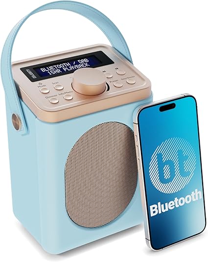 Portable DAB+ Radio with Bluetooth | 15 Hour Battery Playback and Mains ...