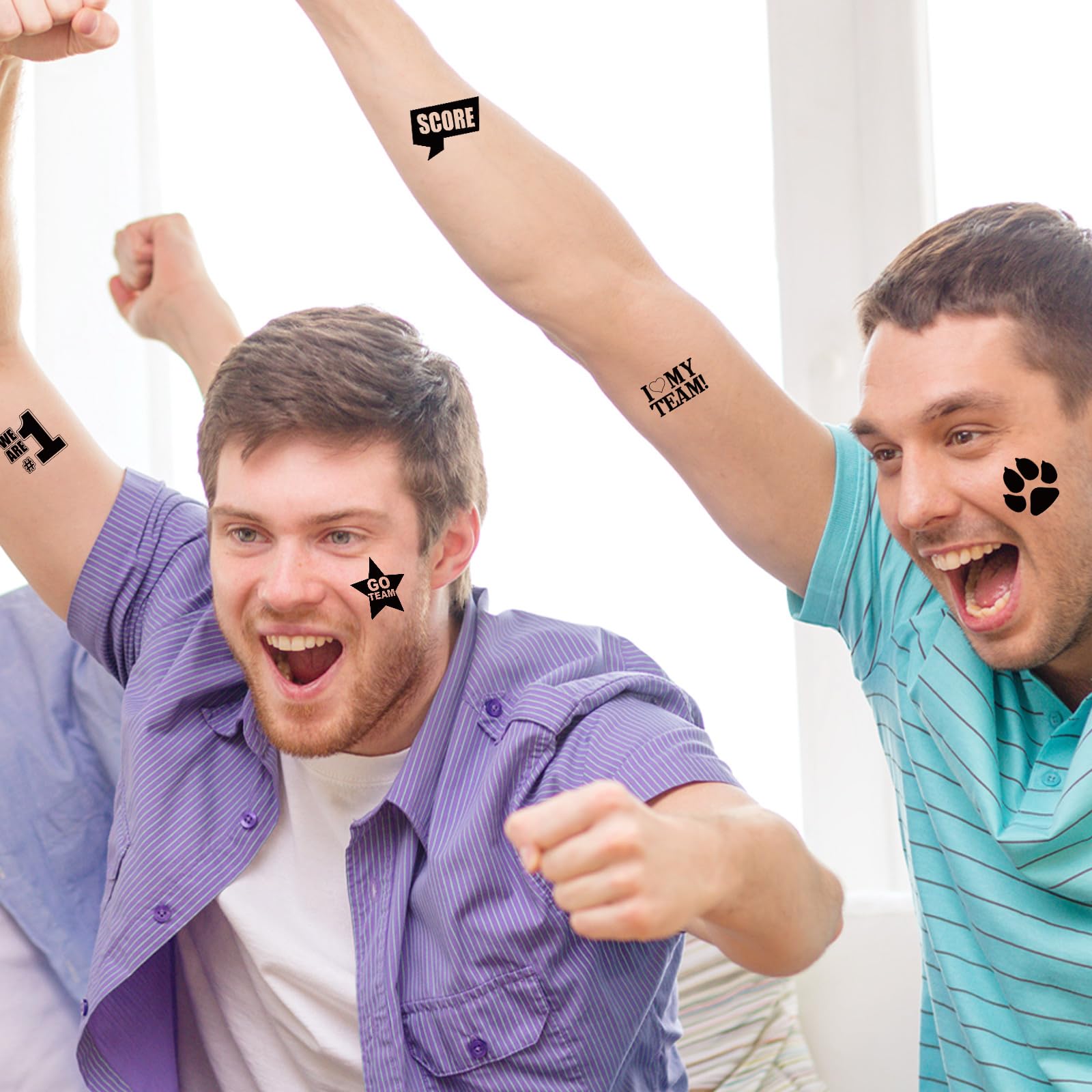 Snapklik.com : Colarr 180 Pcs Team Spirit Temporary Tattoo 2", 1.5 ...