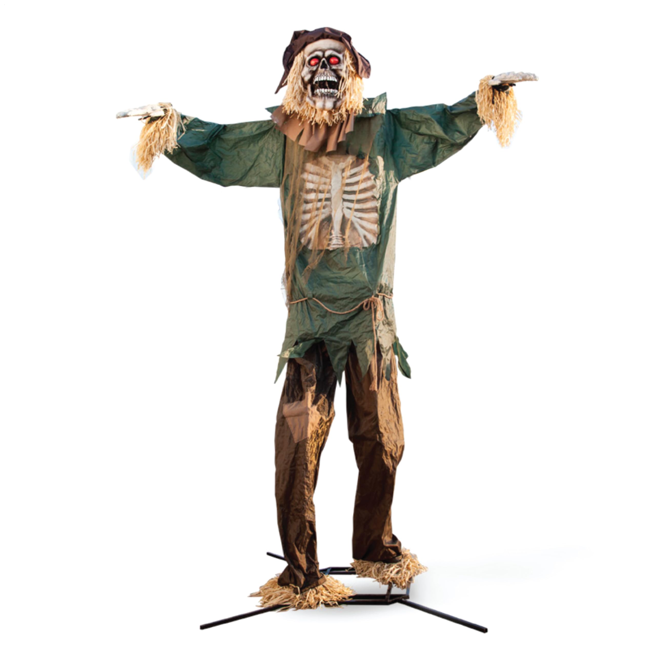 Haunted Hill Farm 15-ft. Animatronic Scary Talking Scarecrow with Touch ...