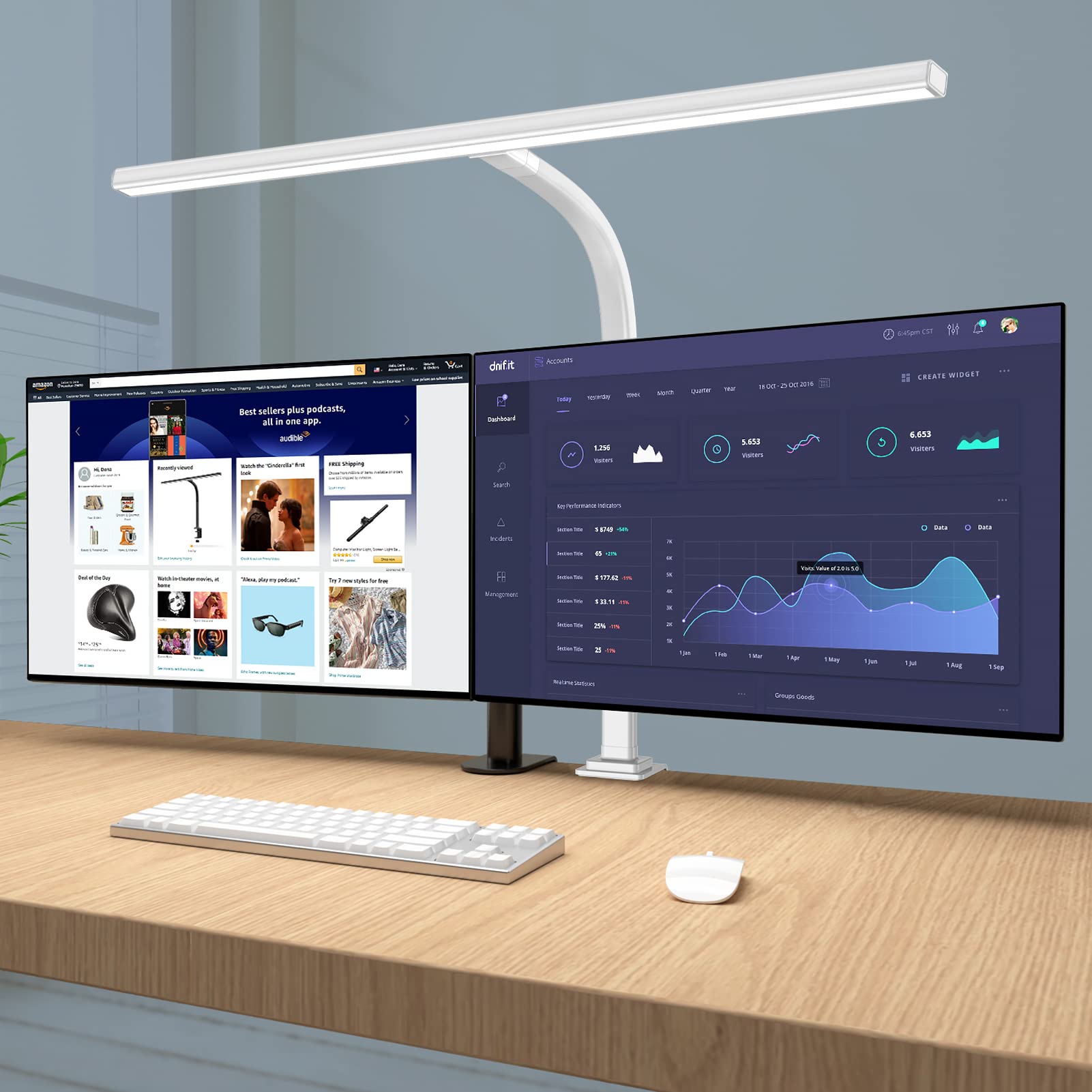 Buy EppieBasic LED Desk Lamp, 24W Architect Clamp Task Table Lamp ...