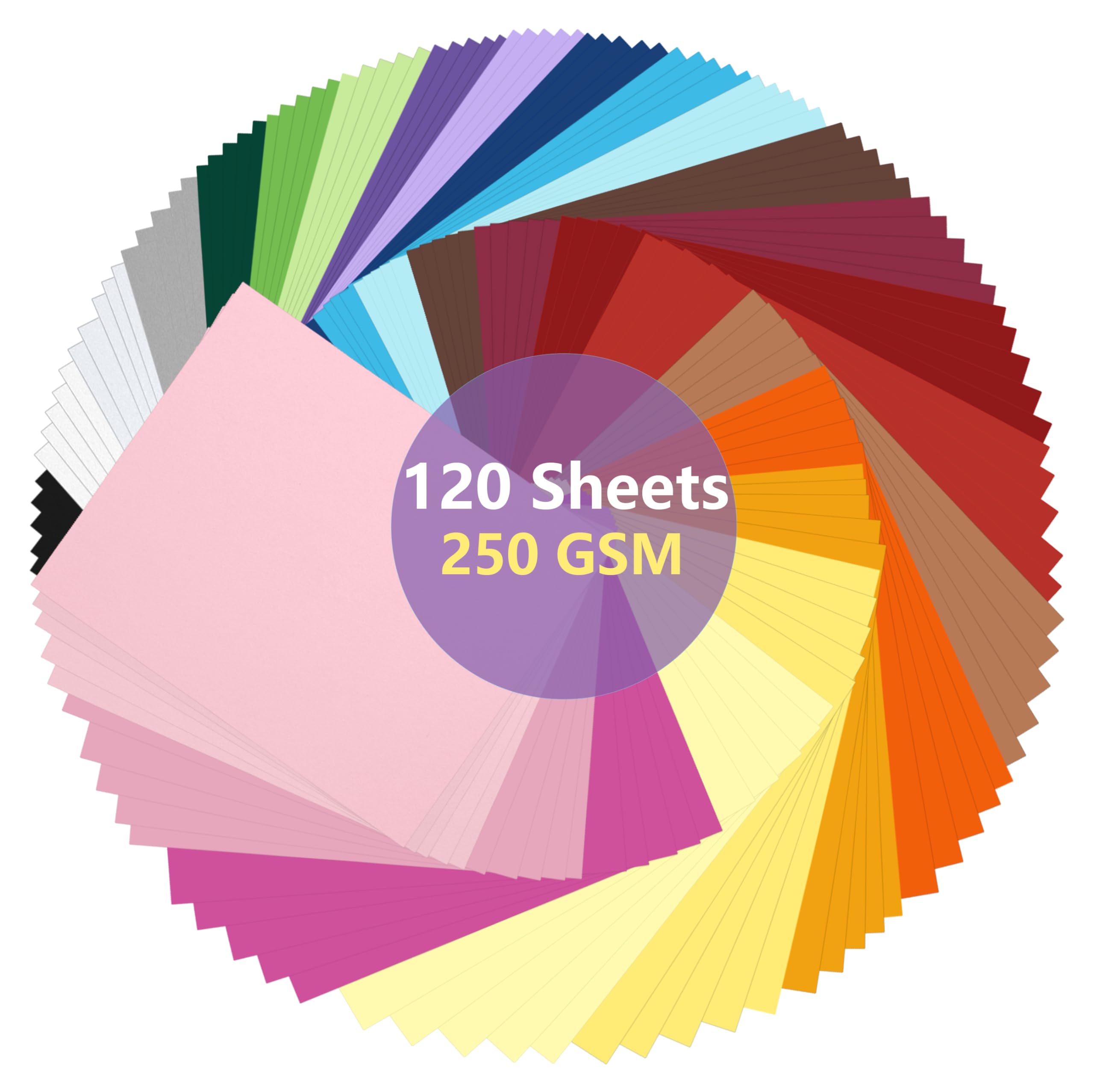 Amazon.com : CUUSNNY 120 Sheets Colored Cardstock Paper 8.5" x 11,Thick ...
