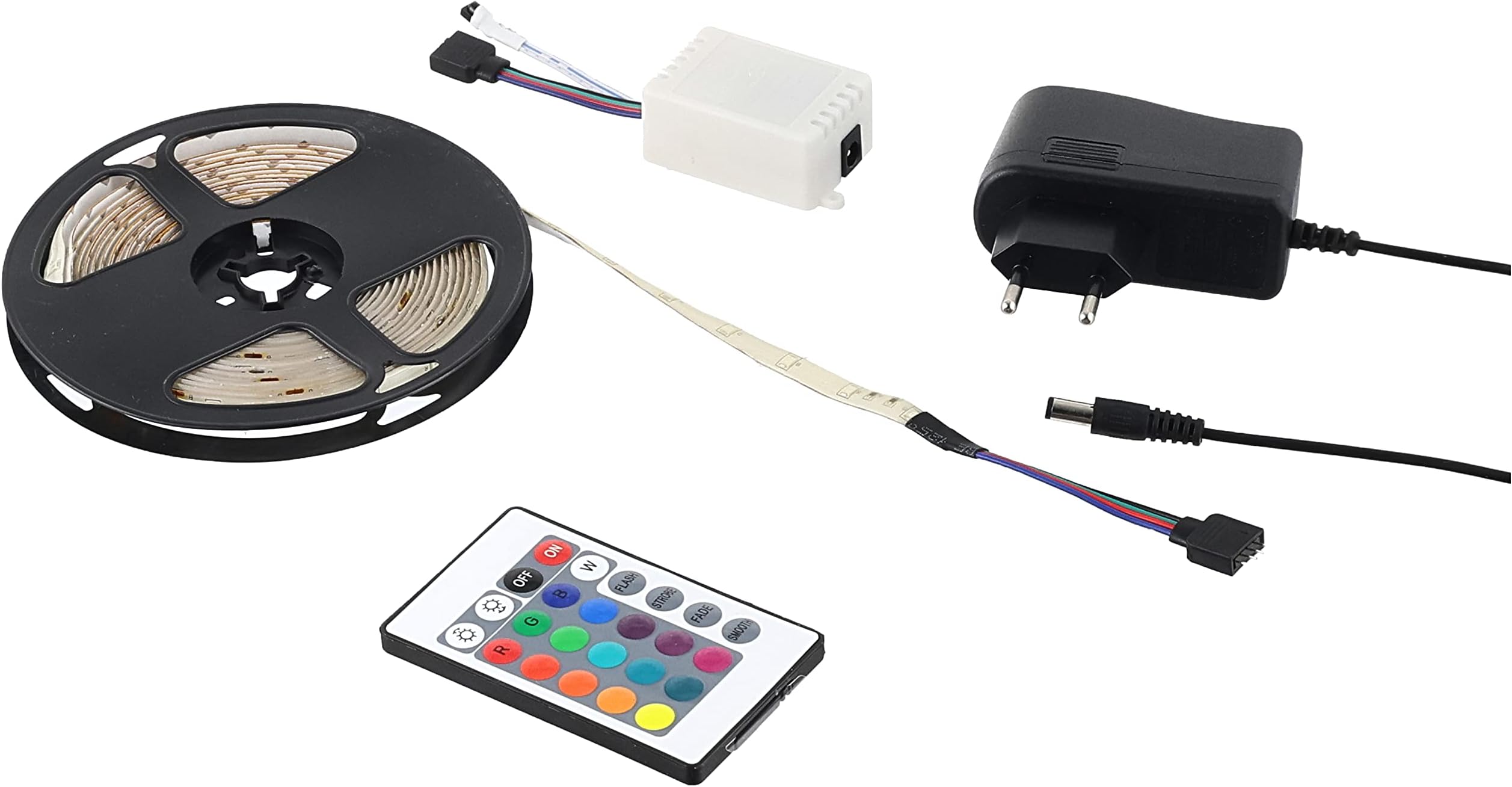 Led strip light rgb 5050 5m 60 led/meter waterproof with remote 44k ...