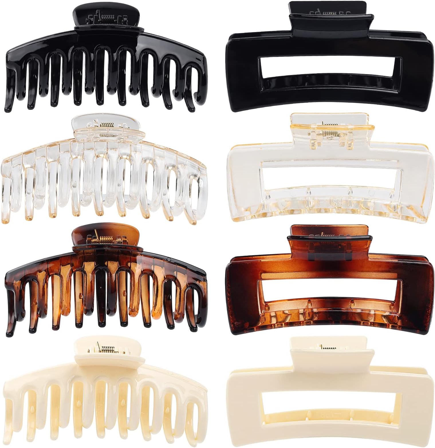 Amazon.com: 15 Pack Rectangle Hair Claw Clips Solid Color Hair Clips ...