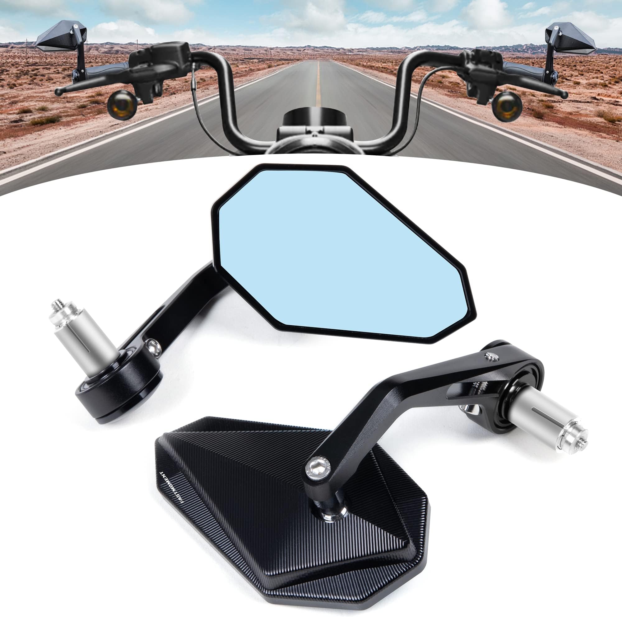 Amazon.com: FASTMOMENT Motorcycle Mirrors for Handlebars Motorcycle ...
