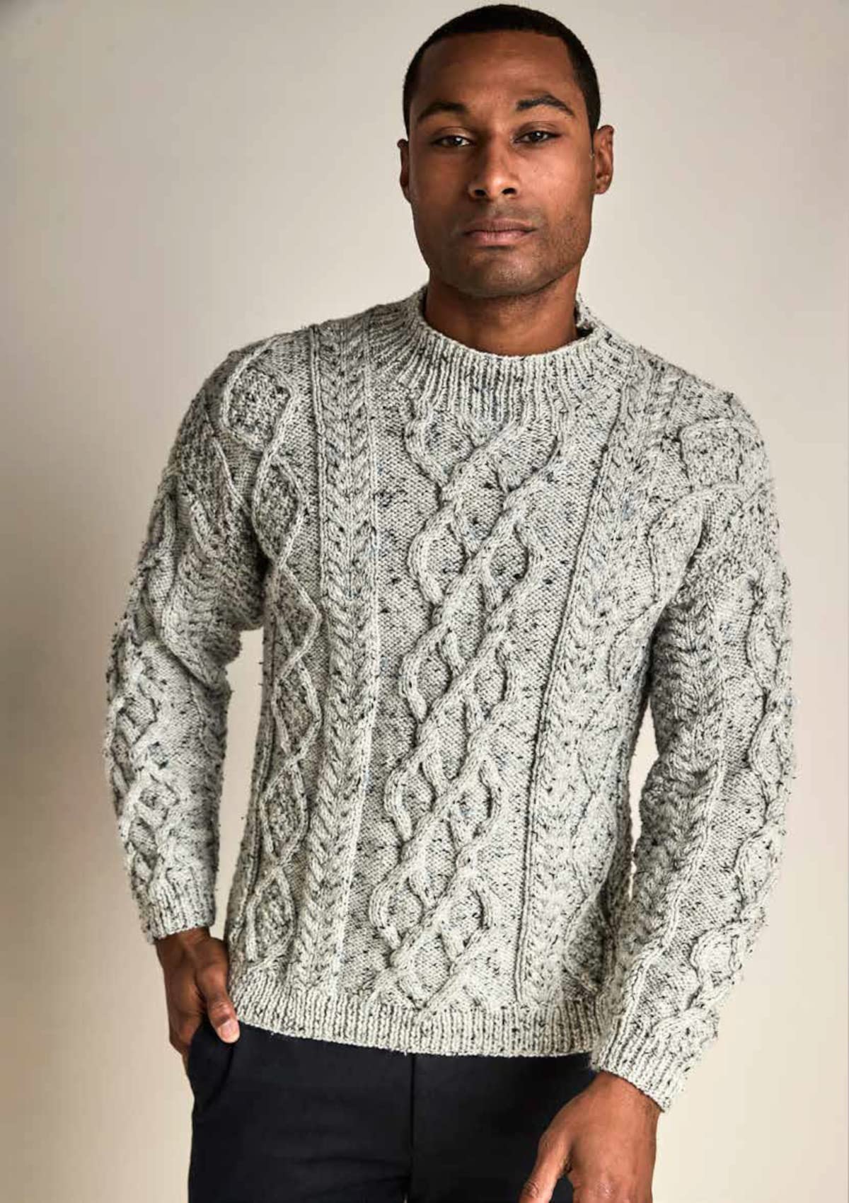 Mens Aran Sweater Knitting Pattern DYP204 DY CHOICE LA PAZ ARAN MENS