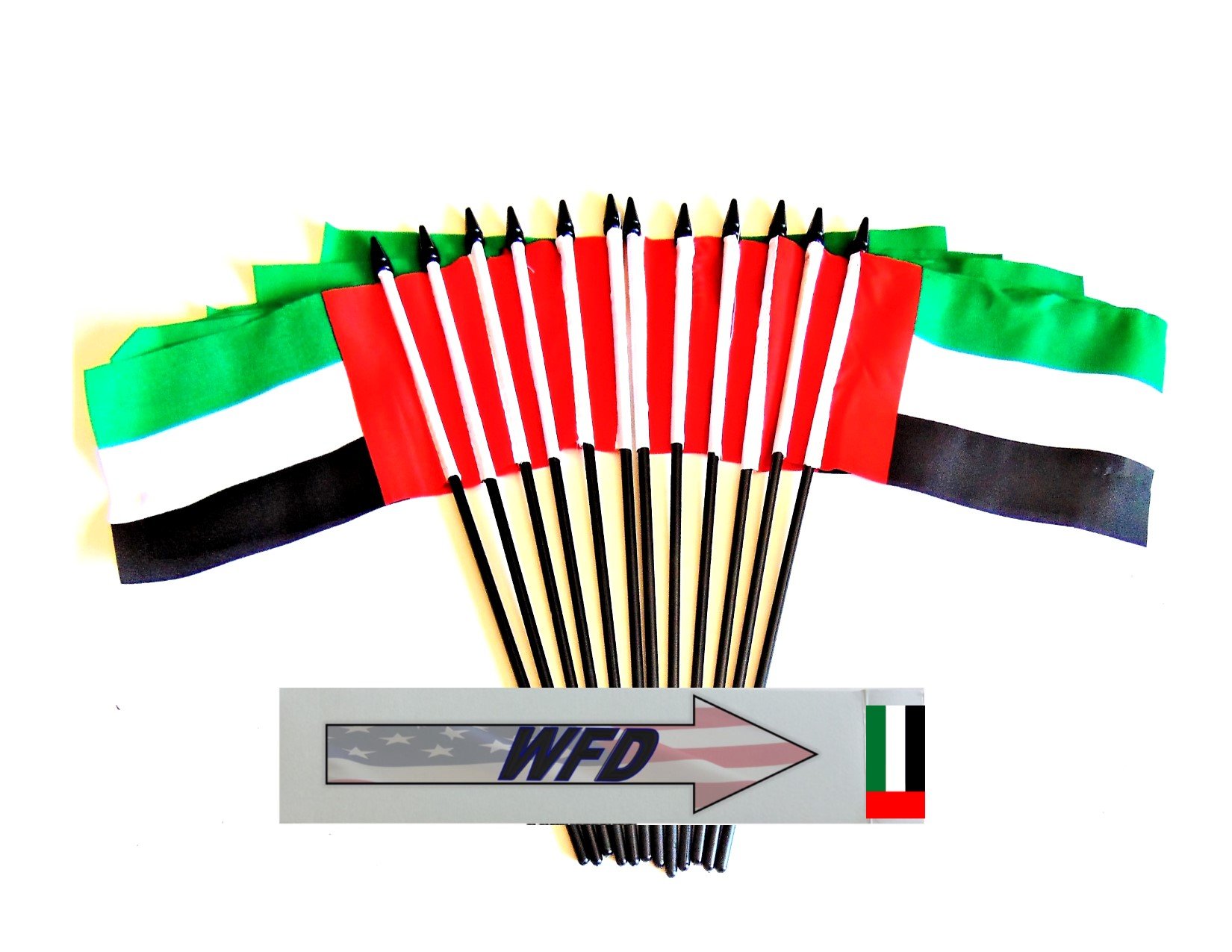 Arabic Flag 12 Pack UAE Mini Flags - 5x8" United Arab Emirates Stick ...