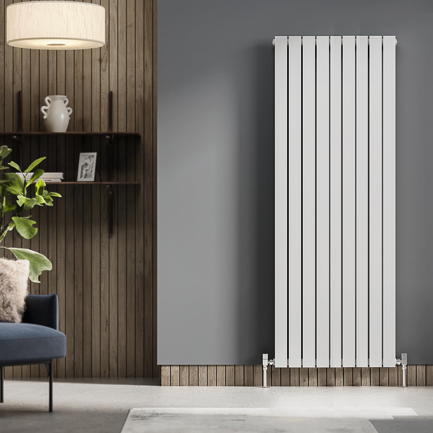 Pinta Vertical Radiator Flat Panel Double Column Bathroom Kitchen ...