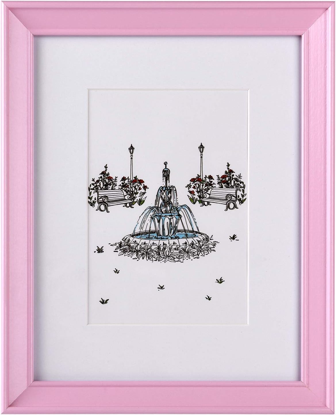 Amazon.com: EDGEWOOD Wood Real Glass Flat Picture Frame Matted to 8x10 ...