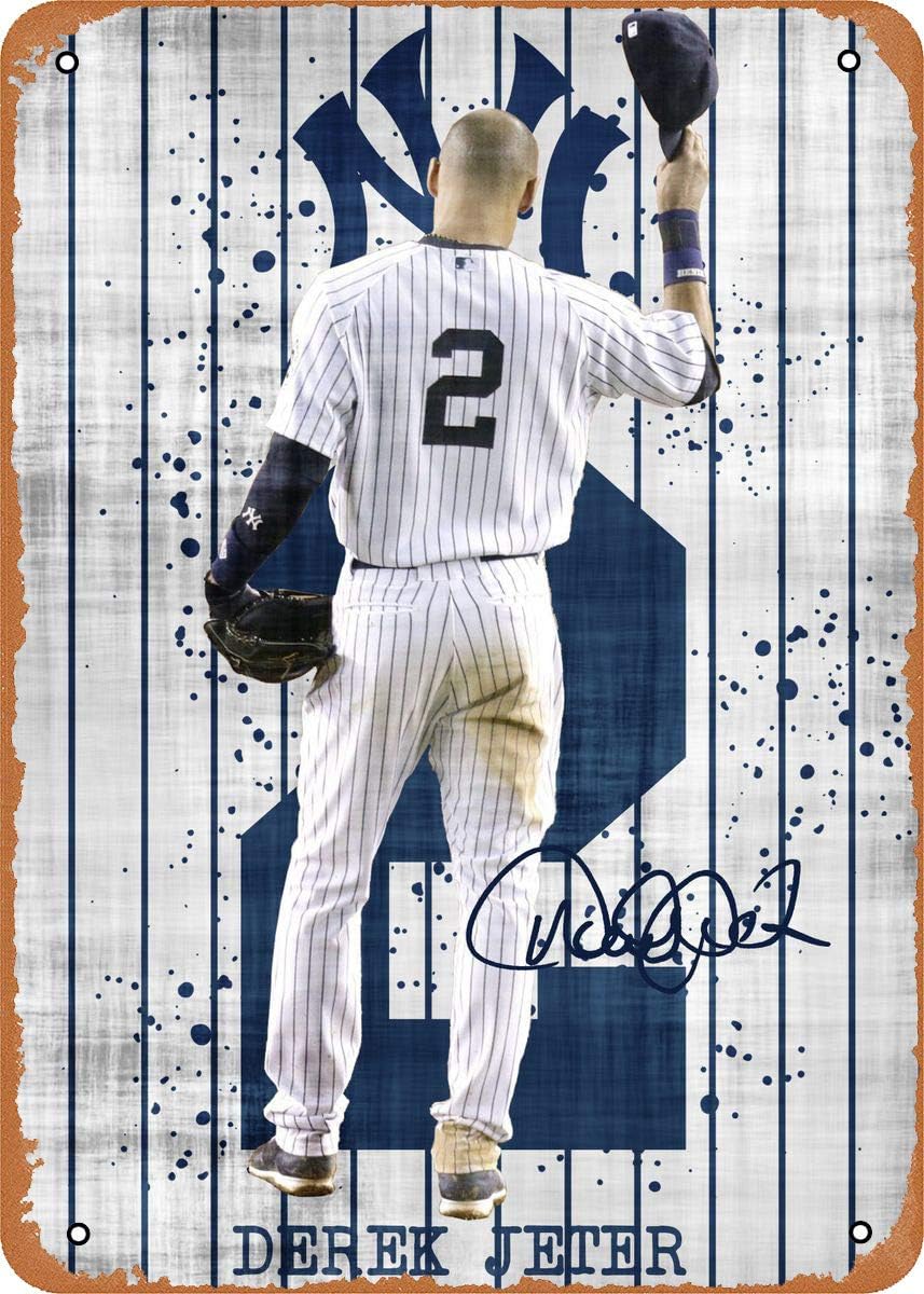 Amazon.com: Vintage Look Metal Sign - Yankees Derek Jeter - 8"X12" Tin ...