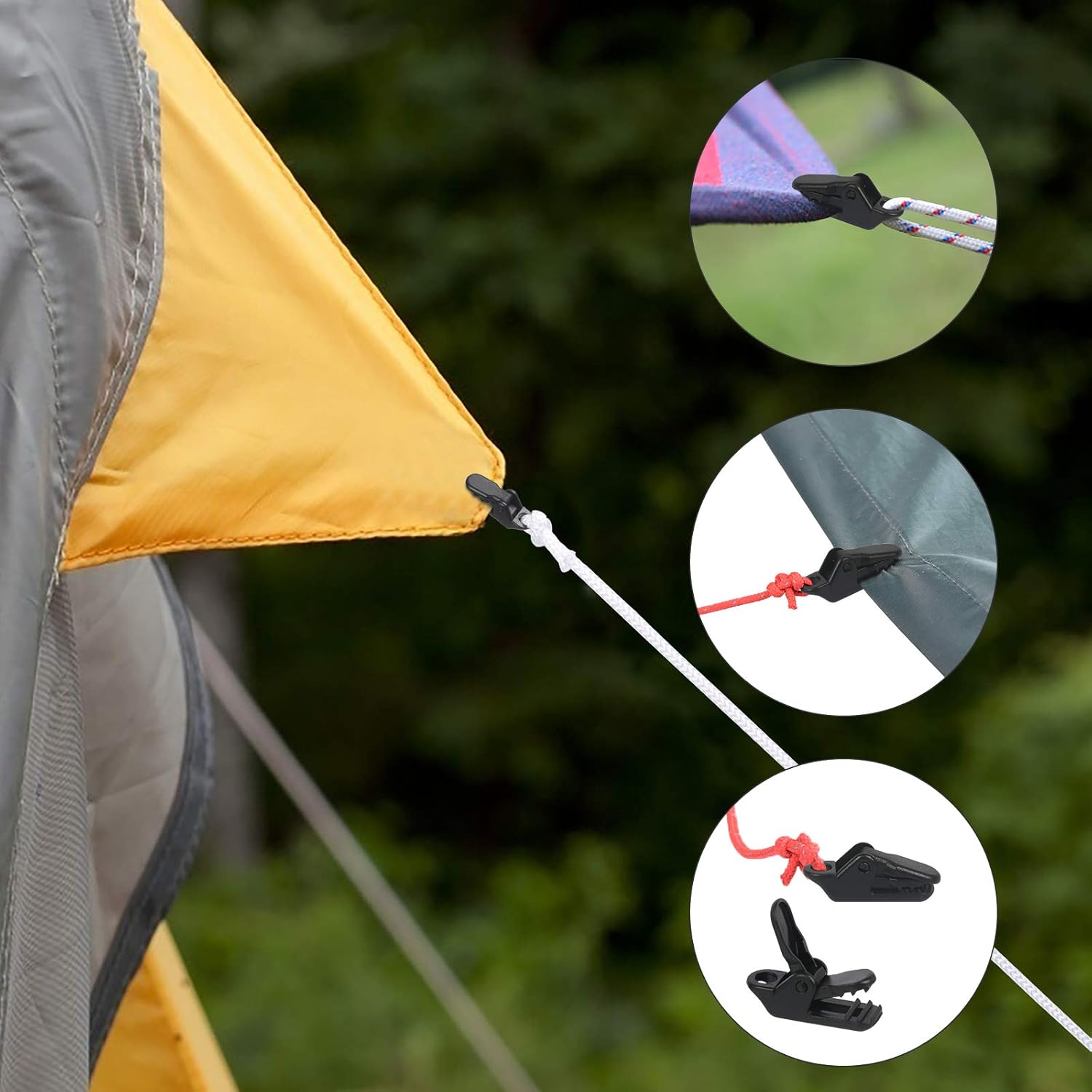 15pcs Tarp Bungee Cords TAROME Ball Bungees Tarpaulin Elasticated Shock ...