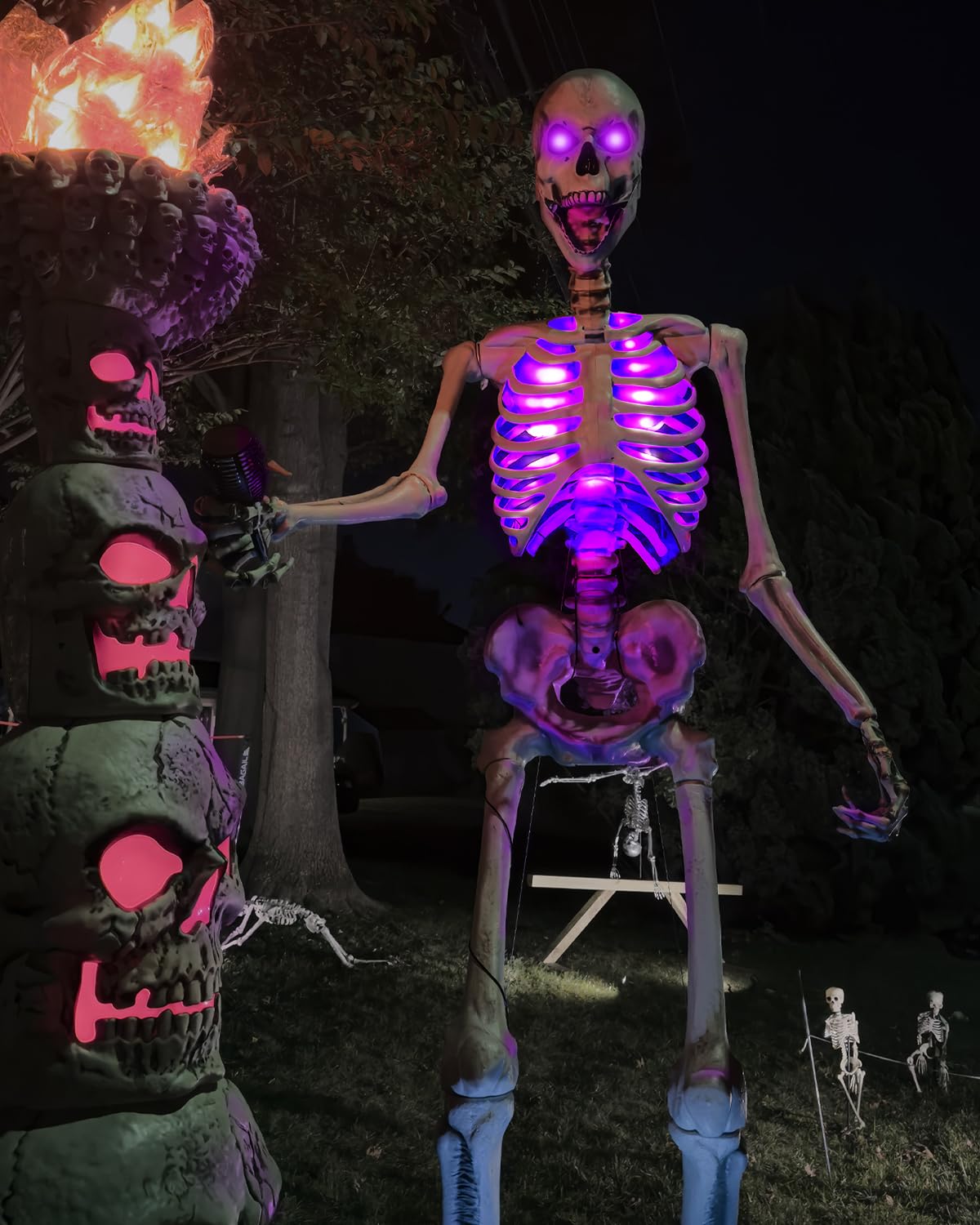 Snapklik.com : BlissfulTie Halloween 12 Foot Skeleton Light Kit - RGB ...