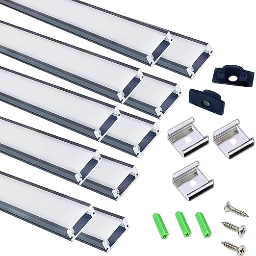 THMOOTHER 10-Pack 3.3FT/1M 17.4X7MM LED Strip Black Channel Diffuser ...