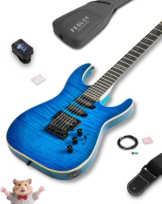 Amazon.com: Fesley X 39" Solid Body Electric Guitar: Electric Guitar ...
